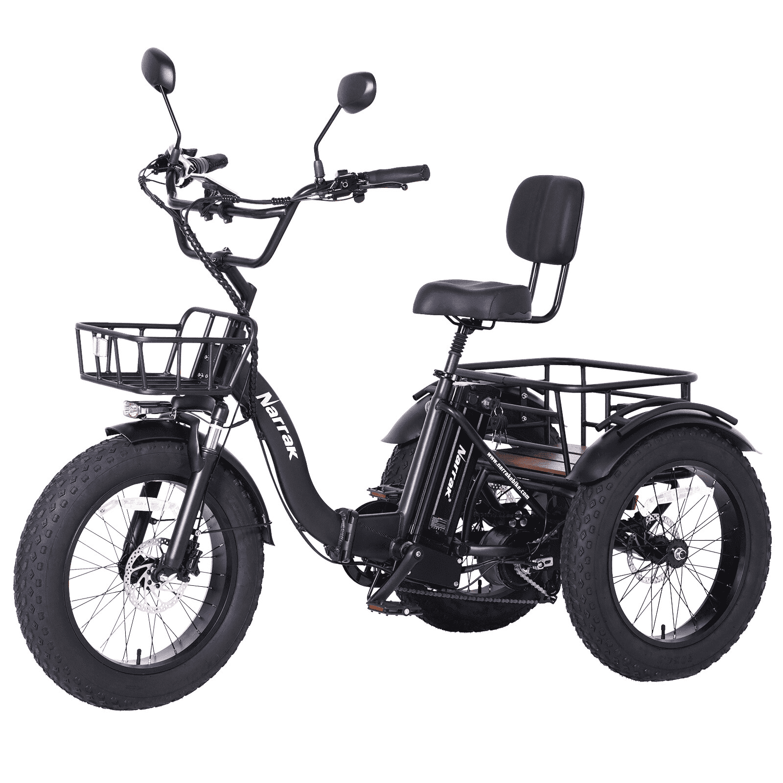Electric Folding Tricycle for Adults, 750W(Peak 1350W), 48V13Ah Ebike ...