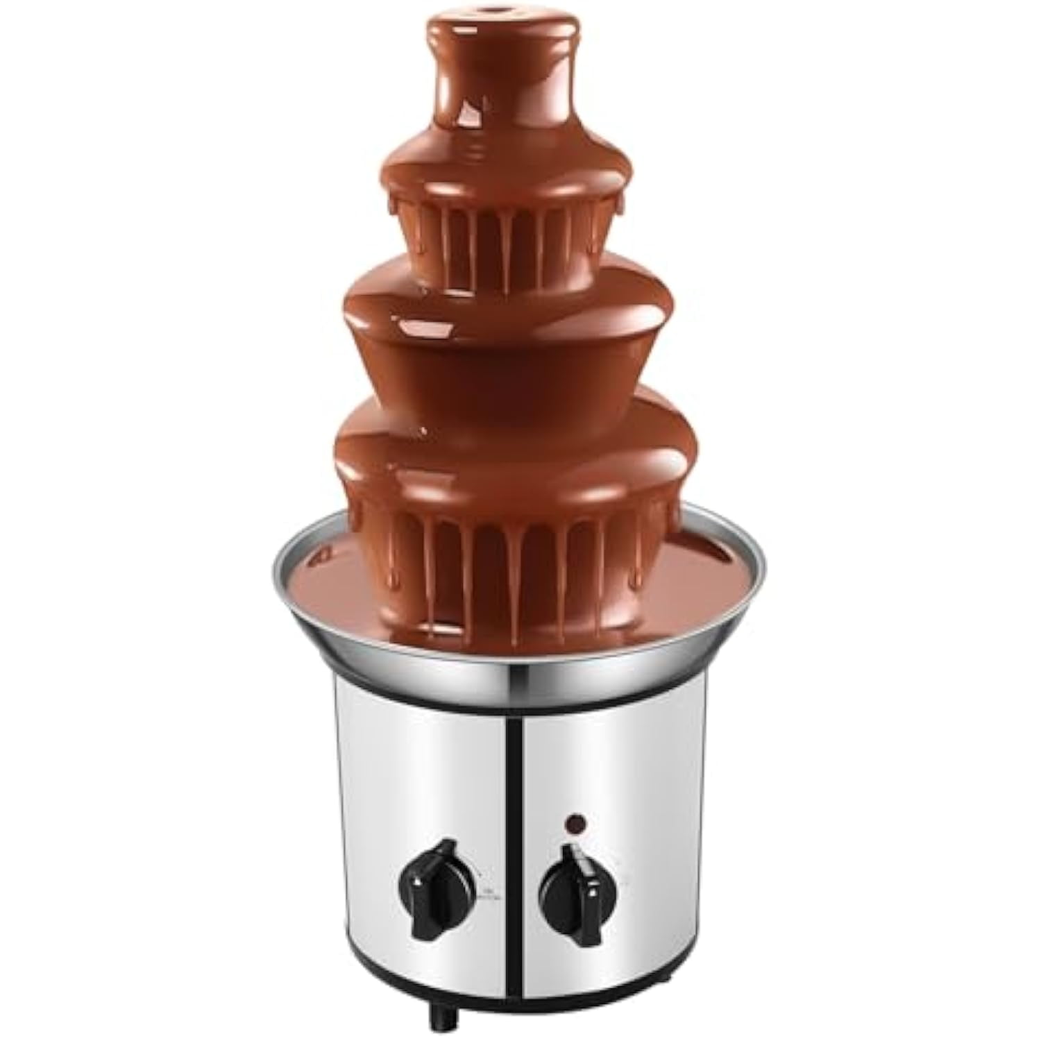 Electric Fondue Fountain Machine 4-Tier - 1.8L Stainless Steel, Smooth ...