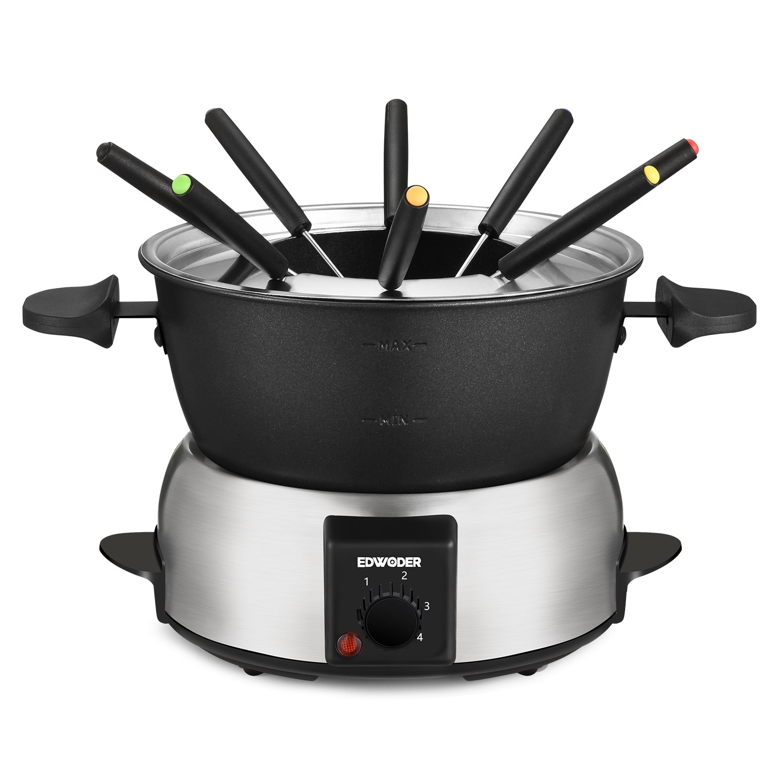 Electric Fondue Pot Set,2-Quart 1000-Watt Non-Stick Fondue Maker with ...