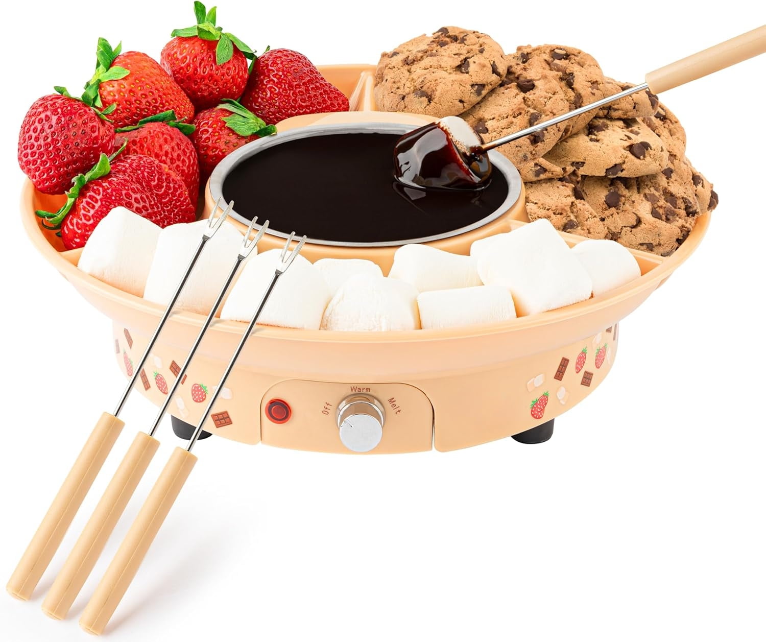 Electric Fondue Pot Set - Chocolate Fondue Kit - Temperature Control ...