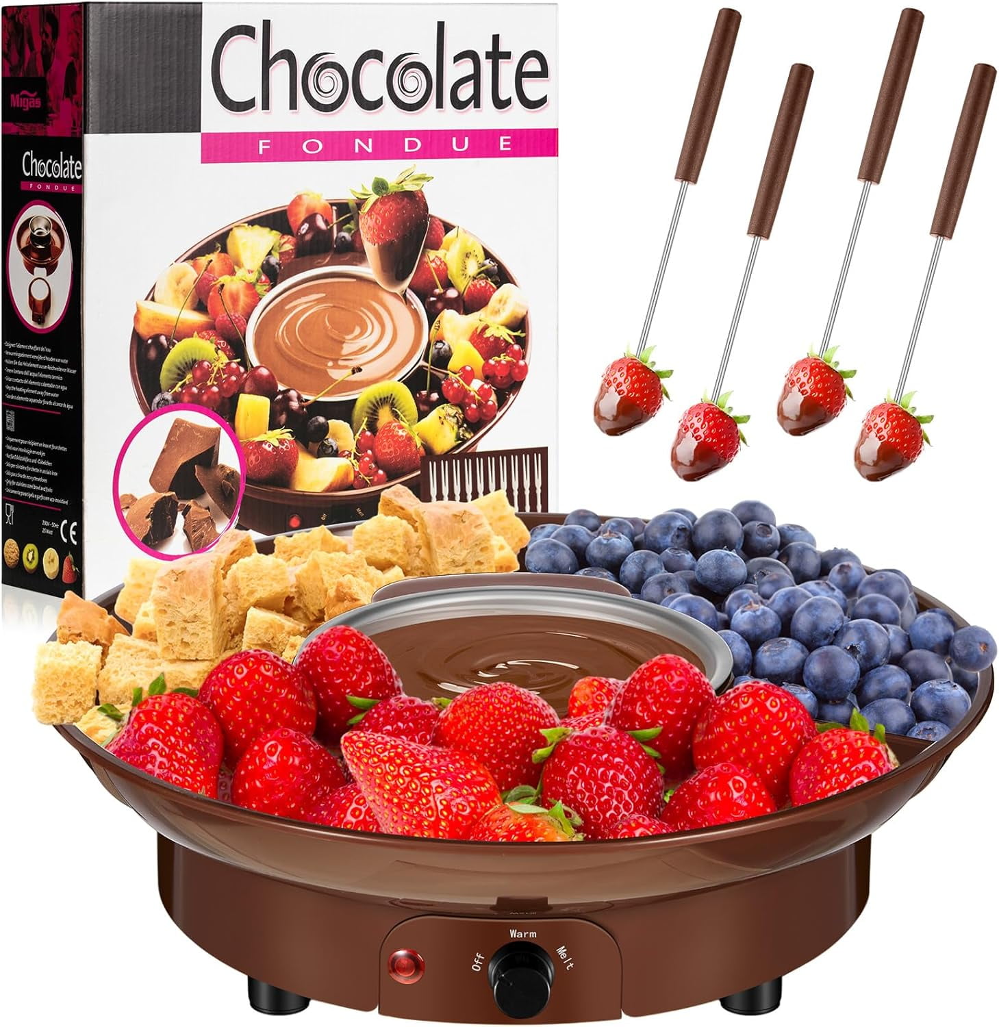 Electric Fondue Pot Set, Chocolate Fondue Kit, Electric Fondue Maker ...