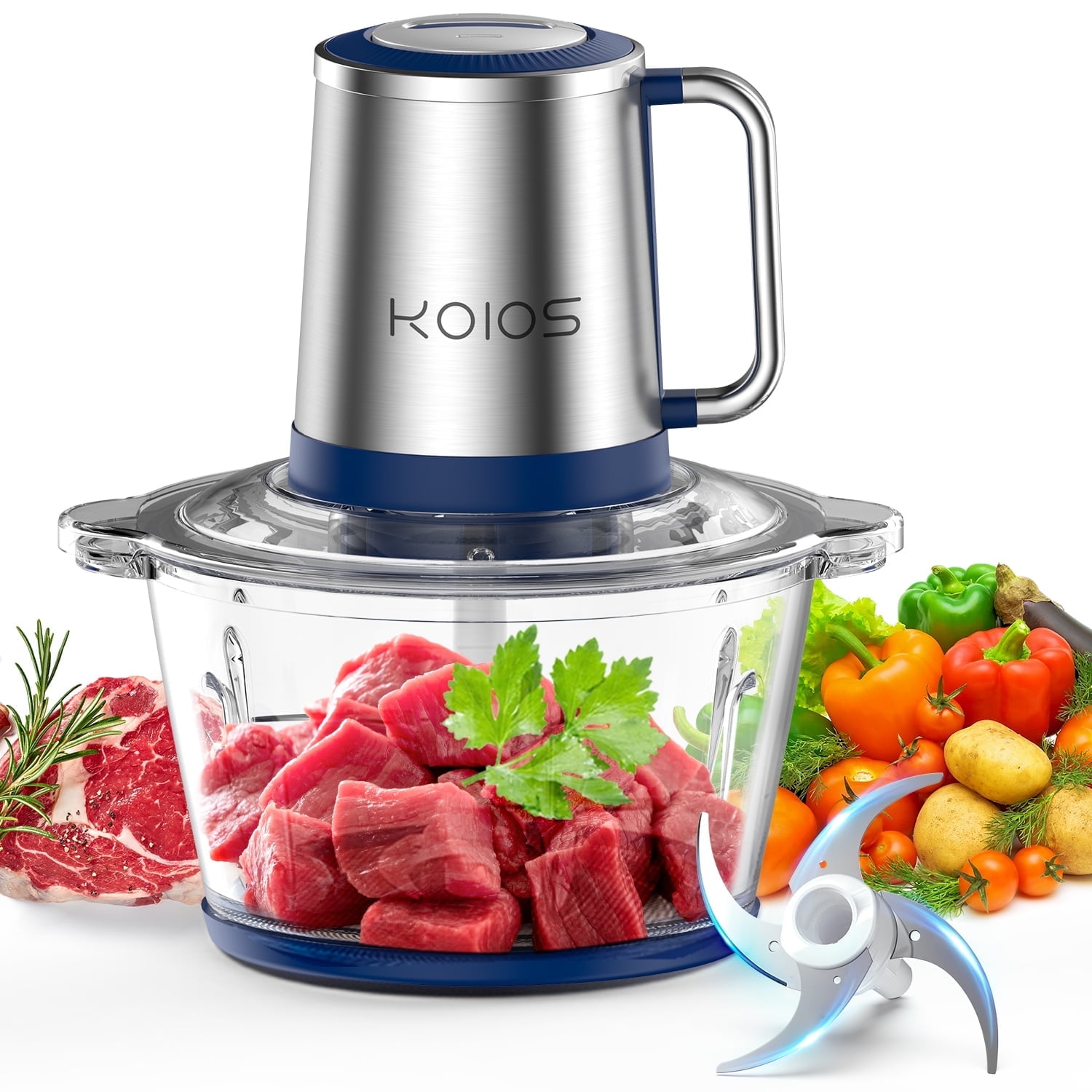 Electric Food Chopper, 8 Cup/2L Meat Grinder Food Processor Stainless ...