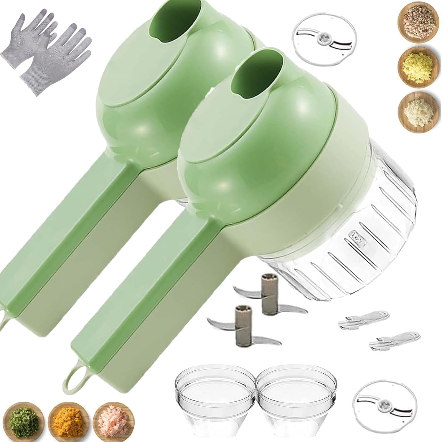 Electric Food Chopper Handheld, 5 in 1 Electric Vegetable Chopper Hand ...
