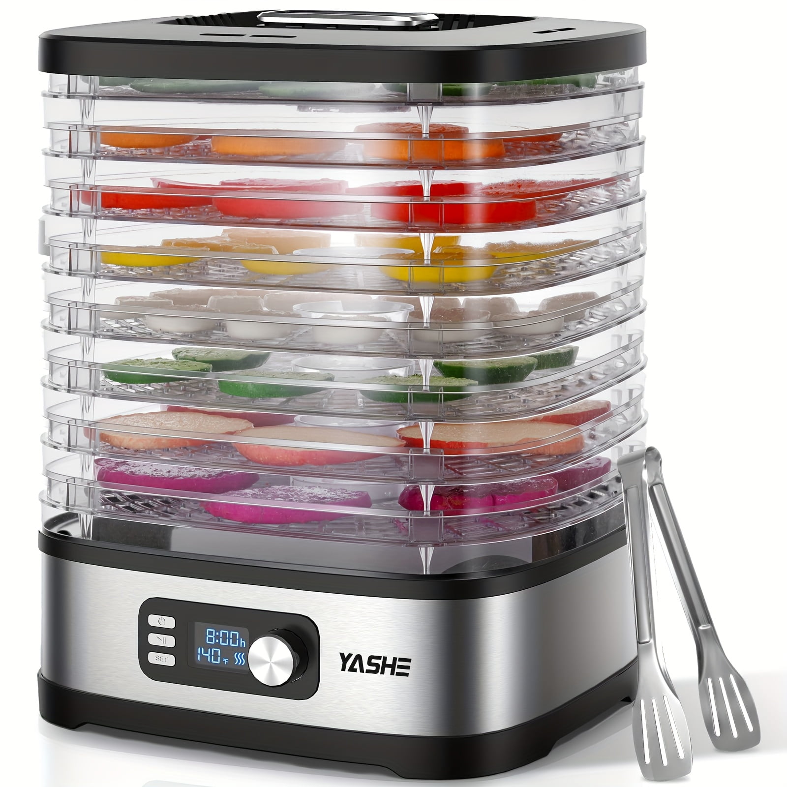 Electric Food Dehydrator with 5 BPA-Free Trays, Temperature Control ...