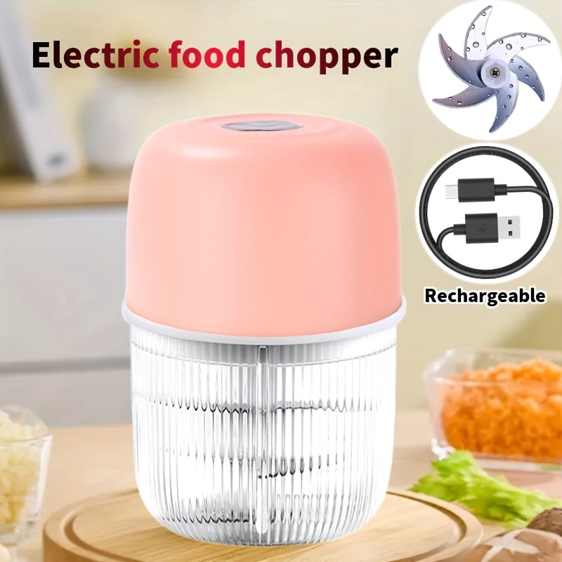 Electric Food Processor, USB Charging Type, Electric Garlic Grinder ...