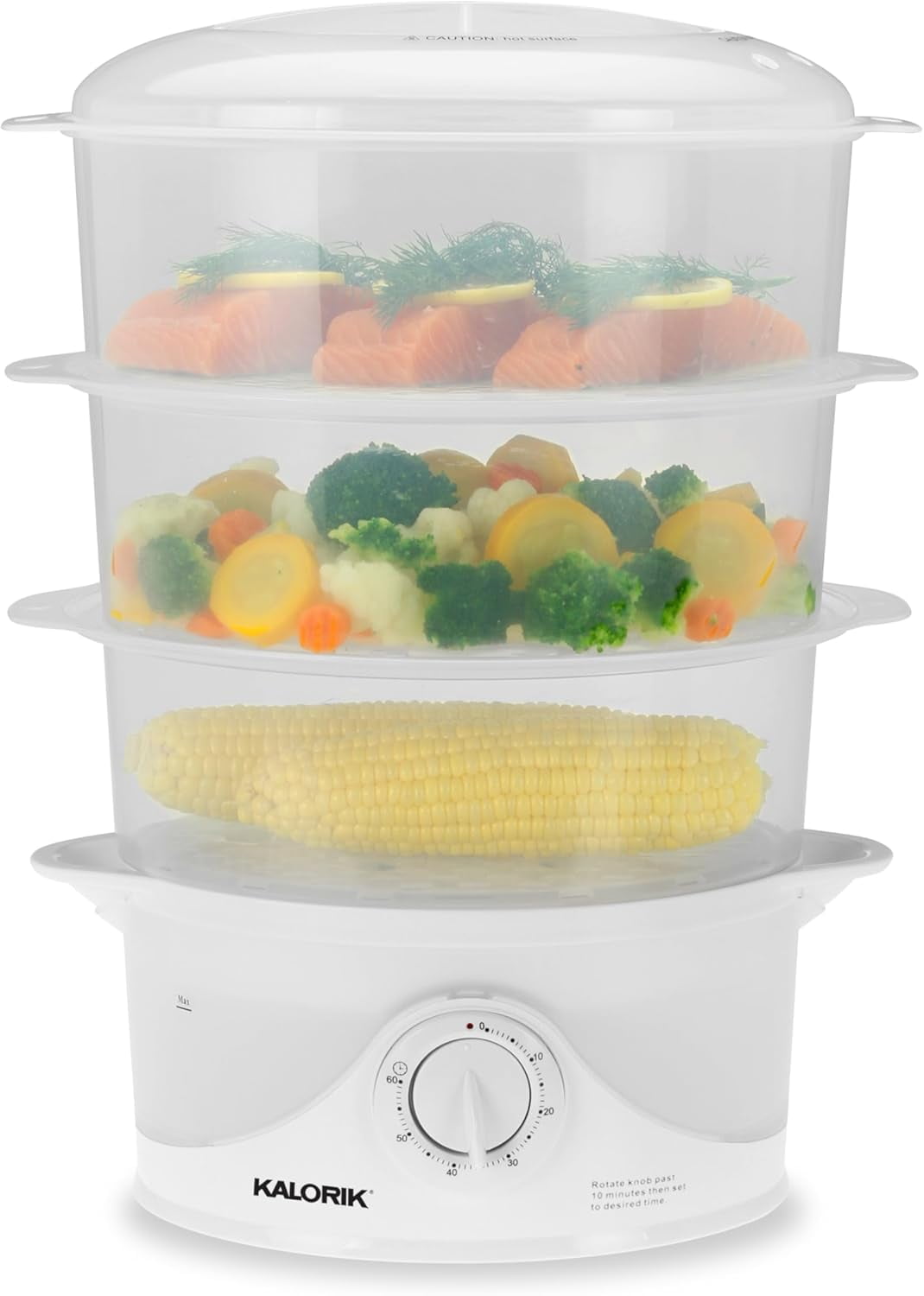 Electric Food Steamer with Manual Controls 3-Tier BPA Free Dishwasher ...