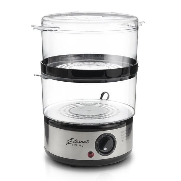 Electric Food Steamer Stackable Two-Tier Bowls, 5 Quart, Stainless ...