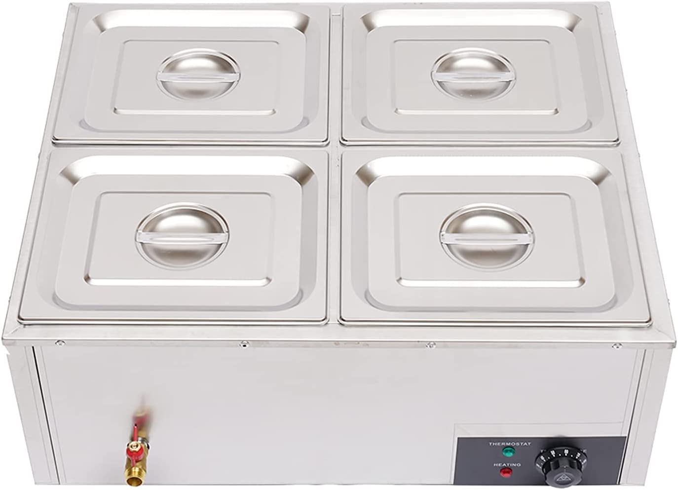 Electric Food Warmer, 4 Pot Stainless Steel Electric Food Warmer Buffet ...