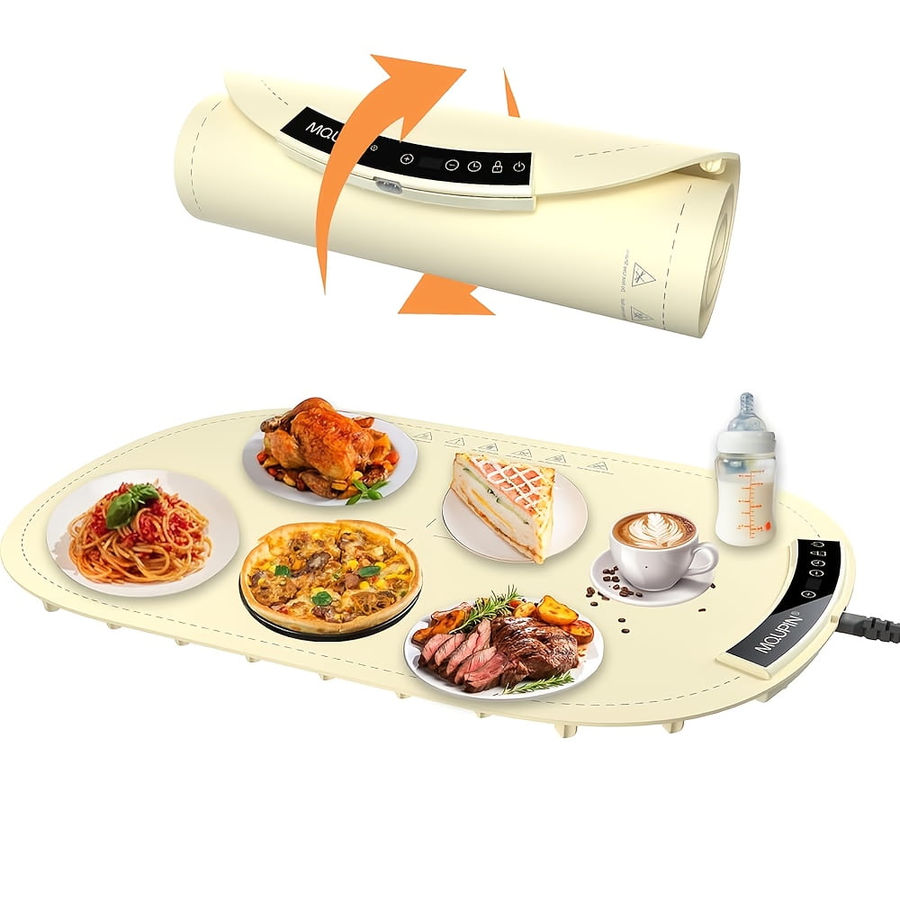 Electric Food Warmer Tray, Large Foldable Warming Pad, 8 Temp Settings ...