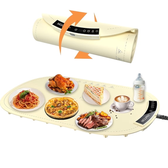 Electric Food Warmer Tray, Large Foldable Warming Pad, 8 Temp Settings ...