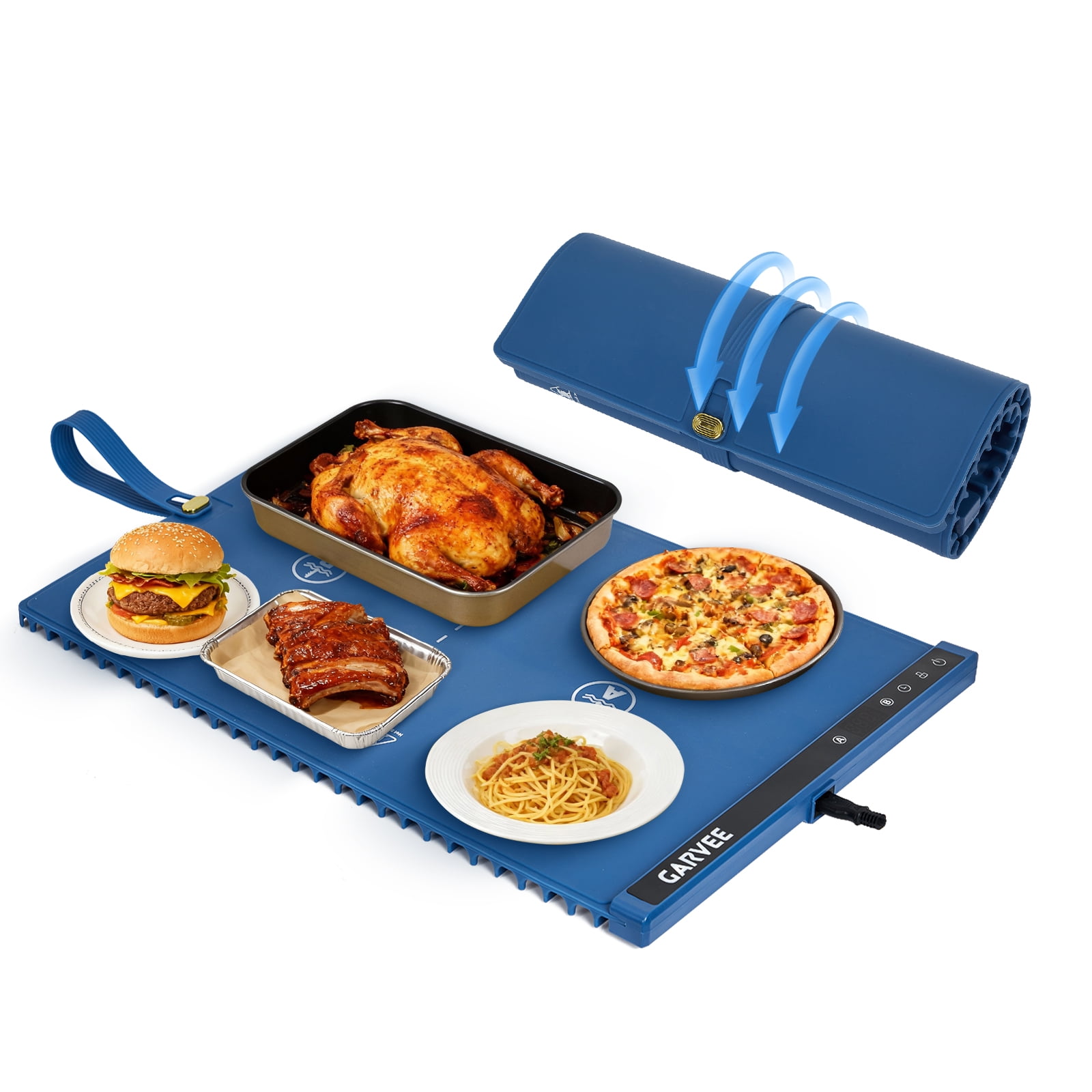 Electric Food Warming Mat for Countertop, 24x15 in, Dual Zone Control ...