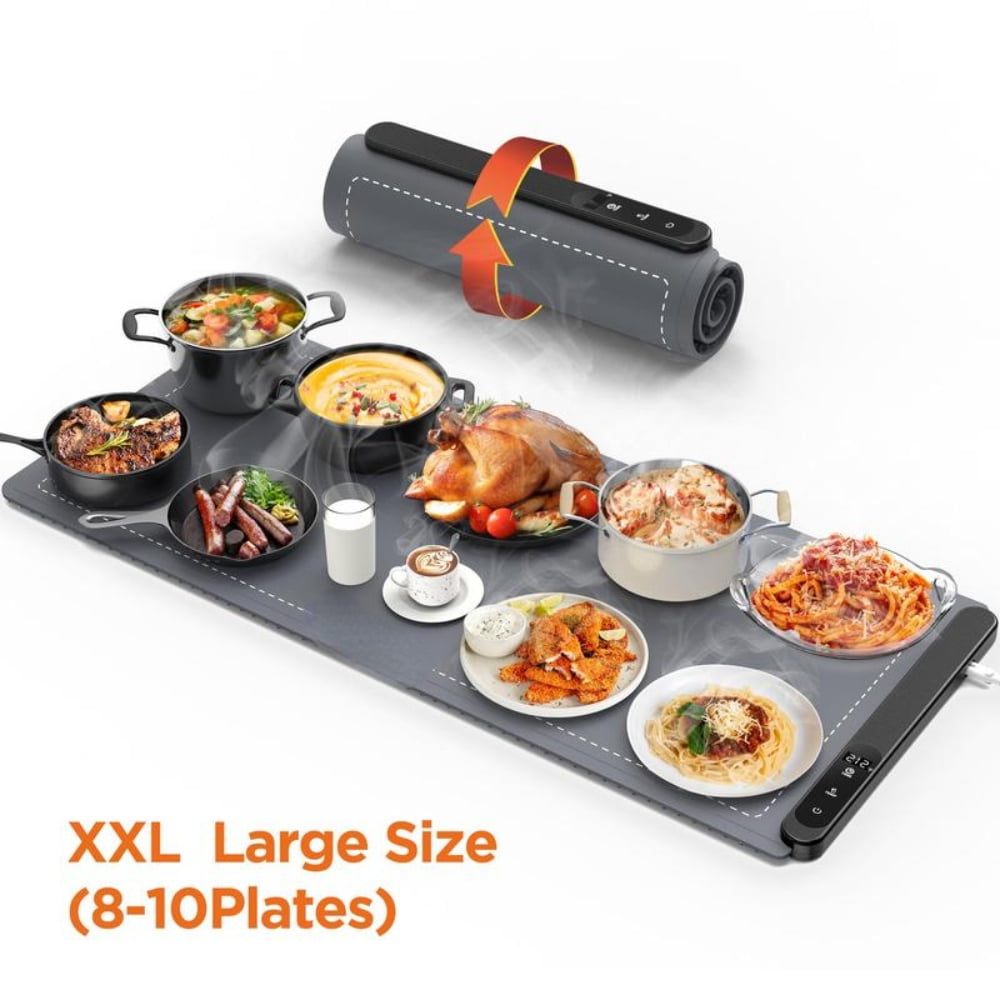 Electric Food Warming Mat with 6 Temperature Levels & 6-Hour Timer ...