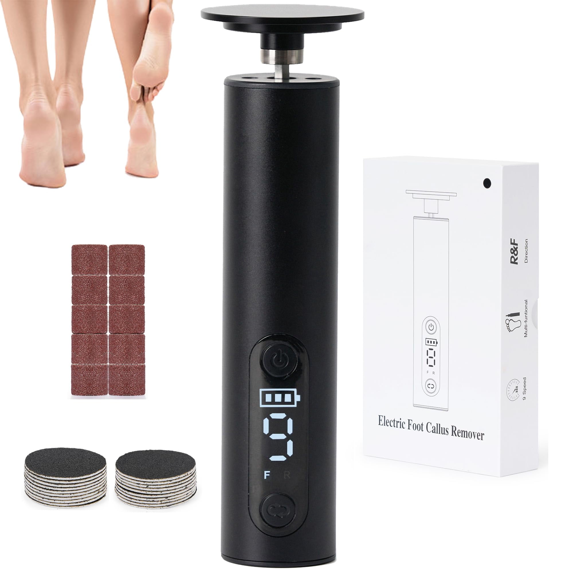 Electric Foot Callus Remover, Adjustable Speed Rechargeable Foot Sander ...