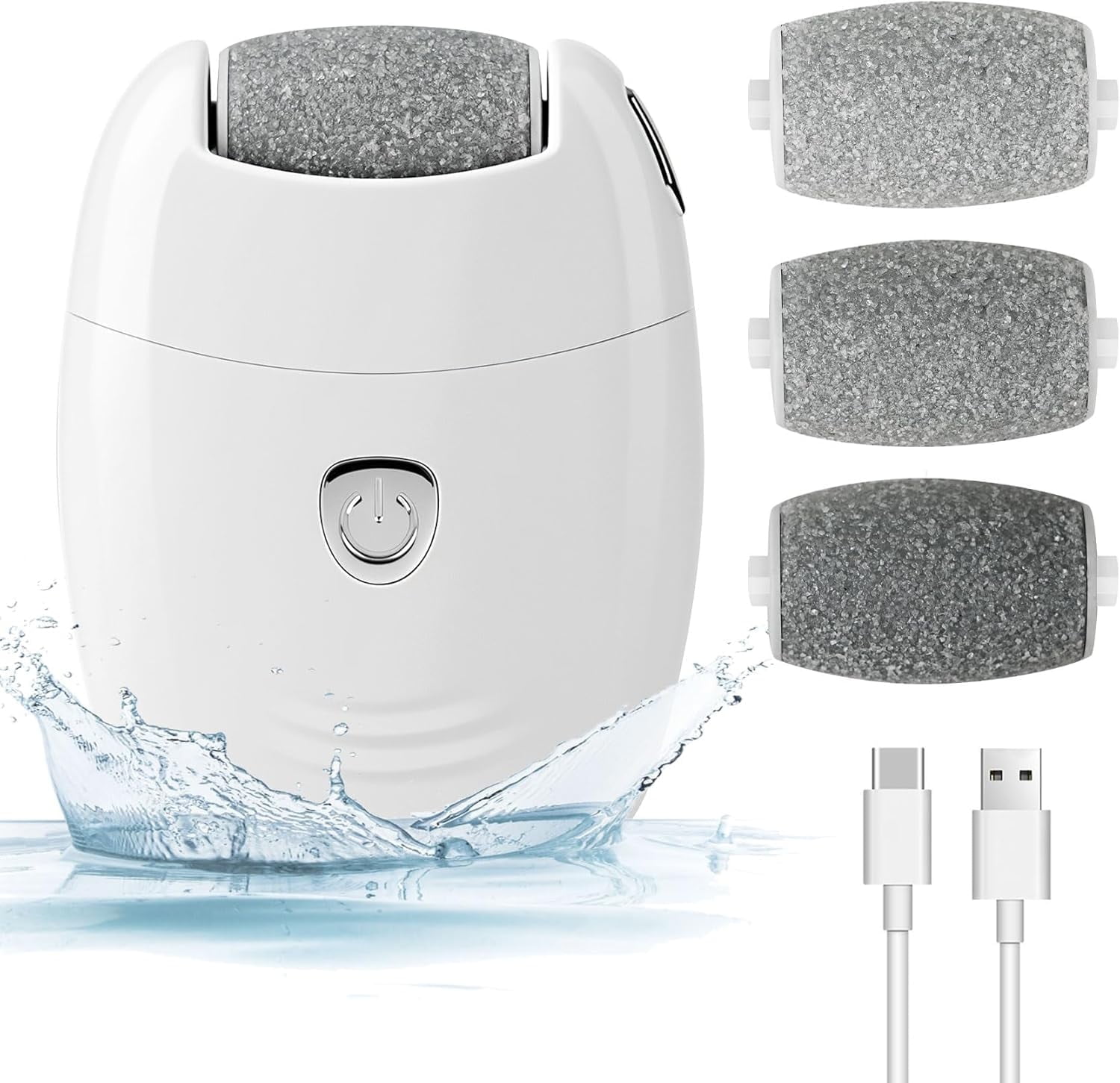 Electric Foot Callus Remover & Pedicure Kit w/3 Heads, 2-Speed ...