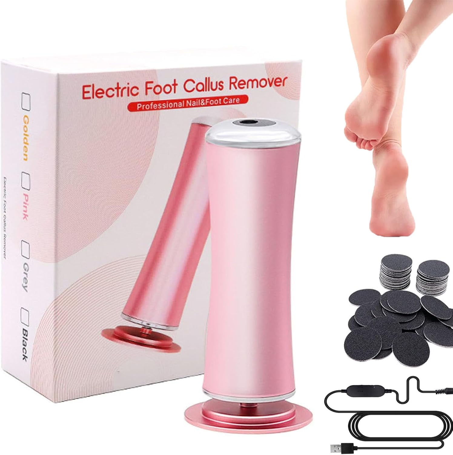 Electric Foot Callus Remover, Professional 360-degree Rotation for ...