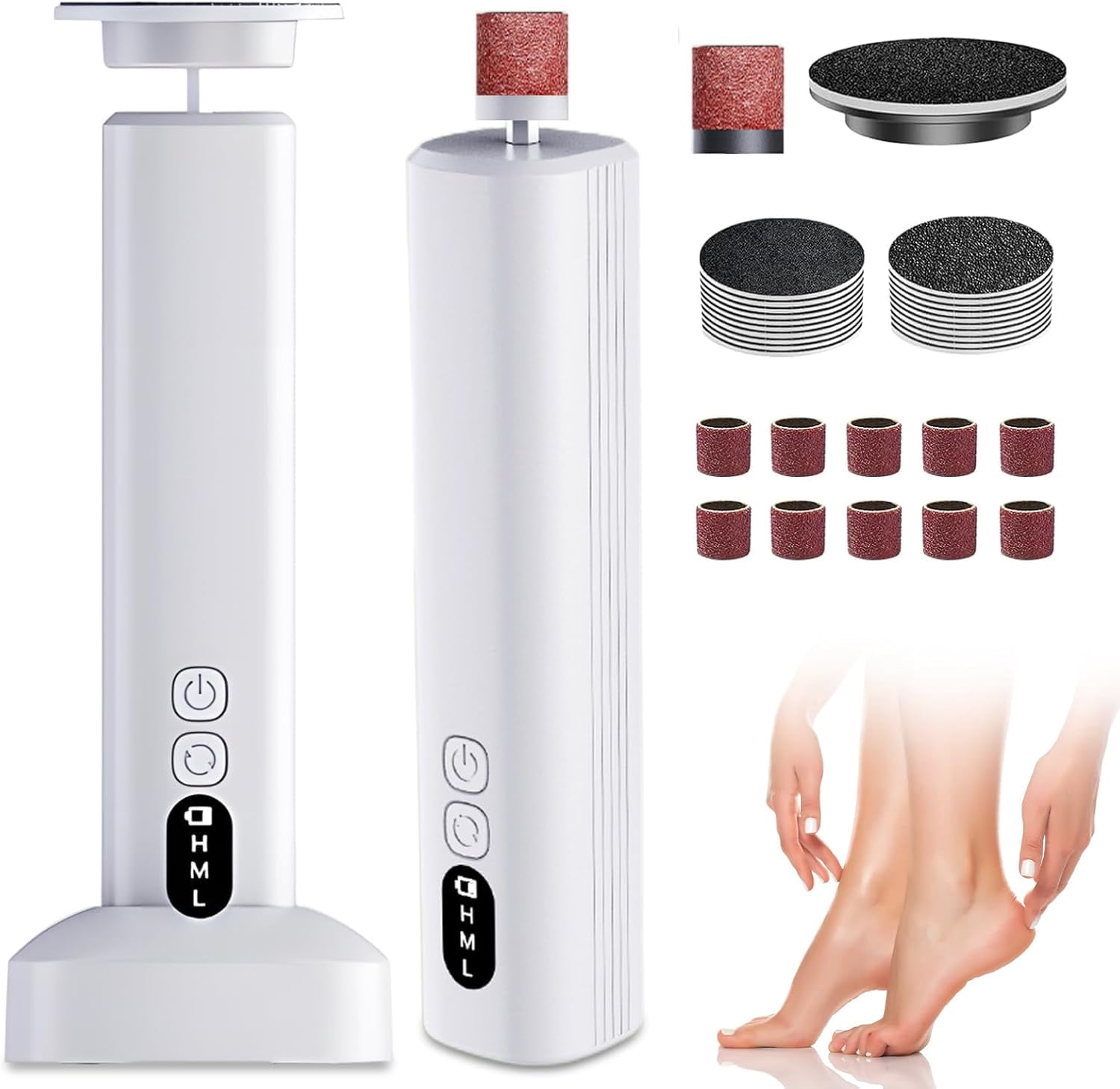 Electric Foot Callus Remover, Upgrade 2 in 1 Electric Foot File with ...