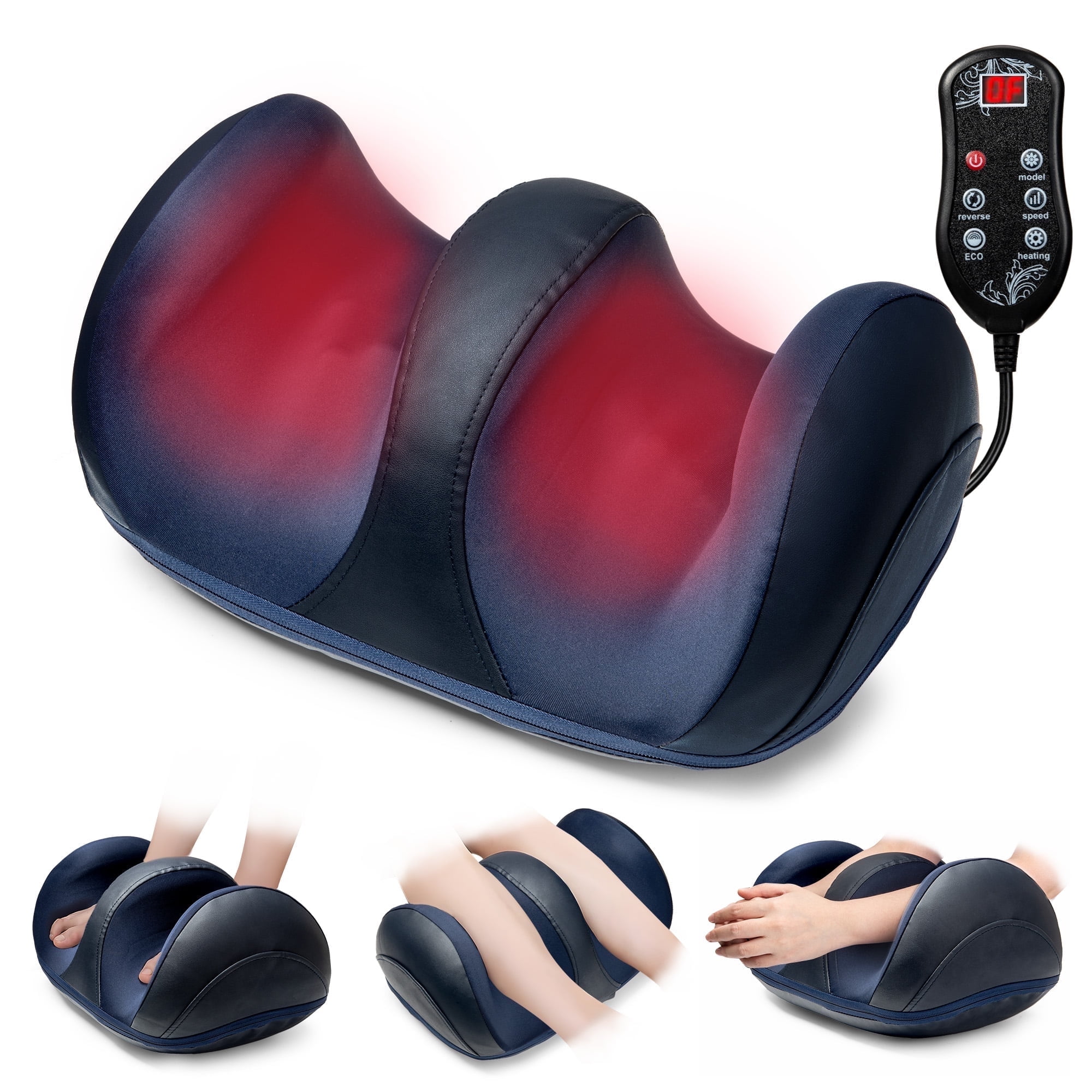 Electric Foot Leg Massager Deep Tissue Shiatsu Kneading Relax Heated ...