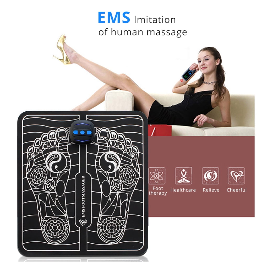 Electric Foot Massager Mat Pad USB LCD Portable Rechargeable Feet ...