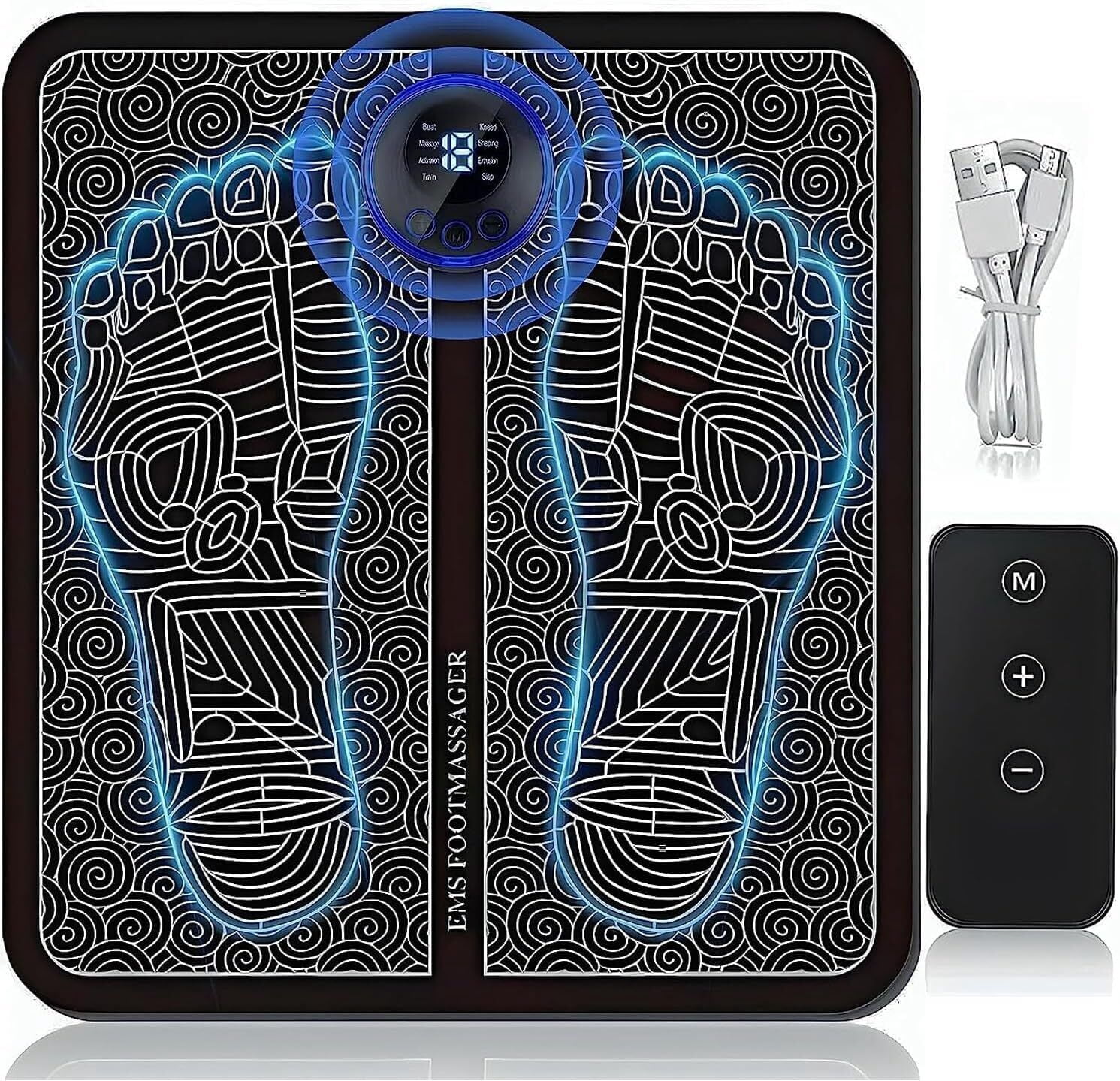 Electric Foot Massager Pad 8 Modes Blood Circulation EMS Muscle ...