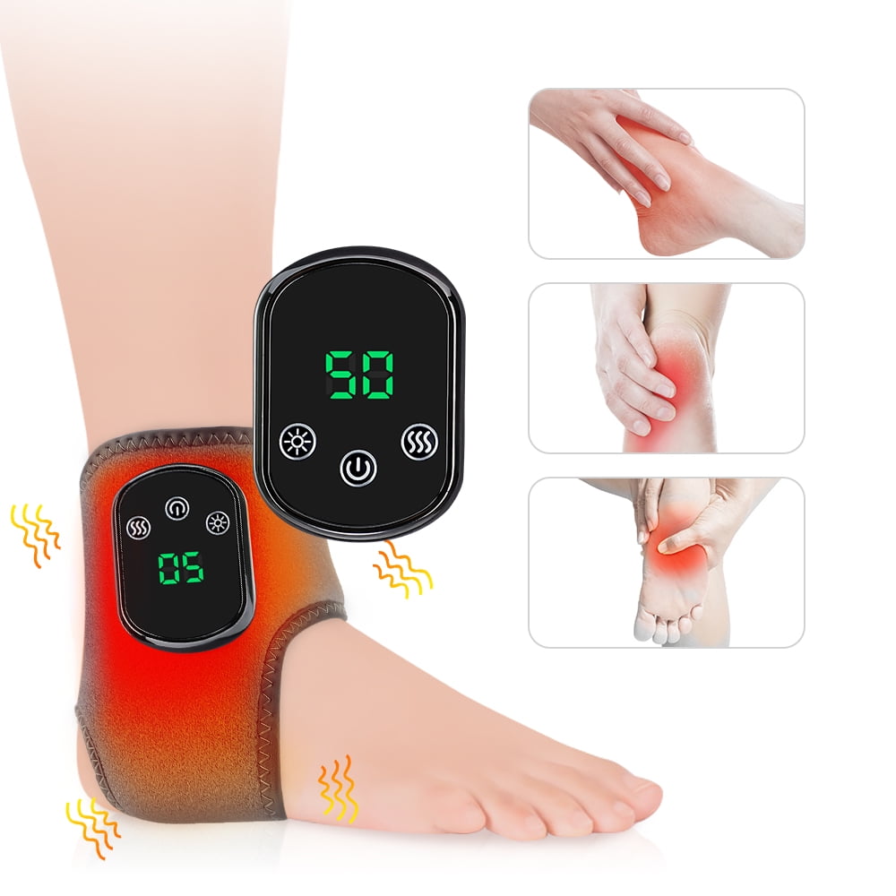 Electric Foot Massager, Vibration Heating Ankle Brace, Warm Compress ...