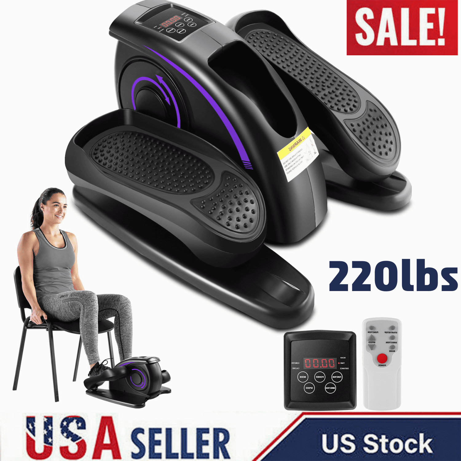 Electric Foot Pedal Exerciser Mini Elliptical Machine Bike Trainer ...