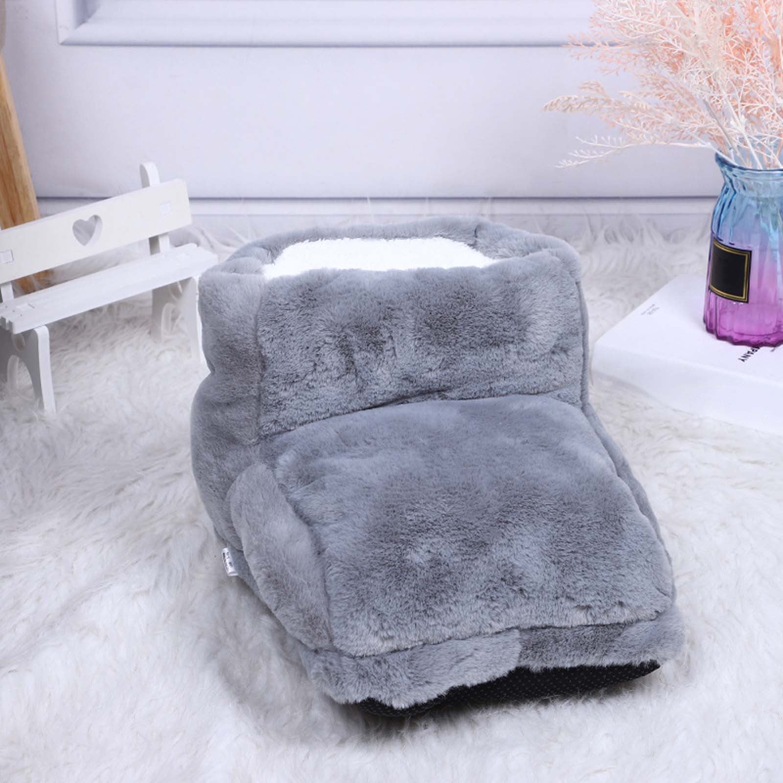 Electric Foot Warmer for Men Women Fuzzy Thick Plush Foot Heater with ...