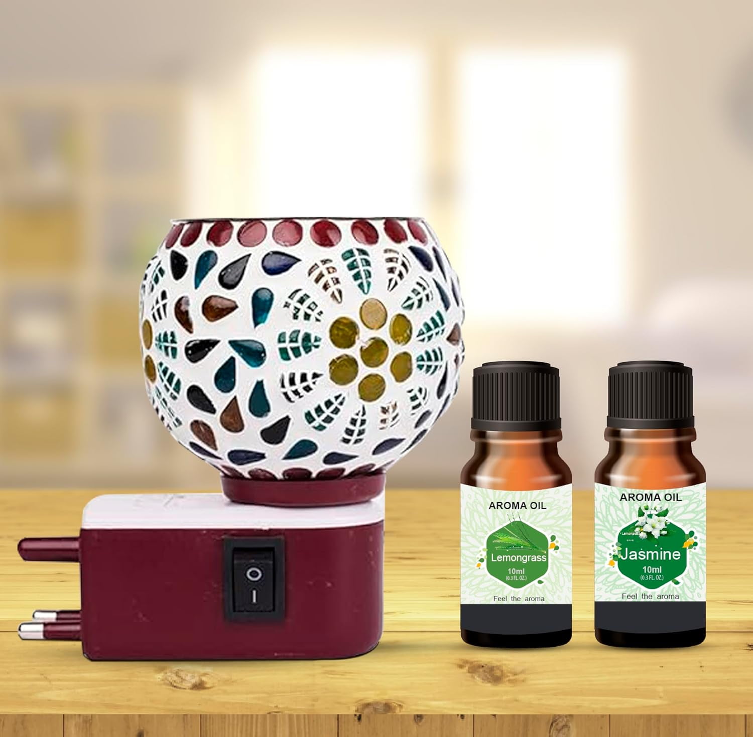 Electric Fragrance Diffuser Scented Aroma Oil Lamp with Lemongrass and ...