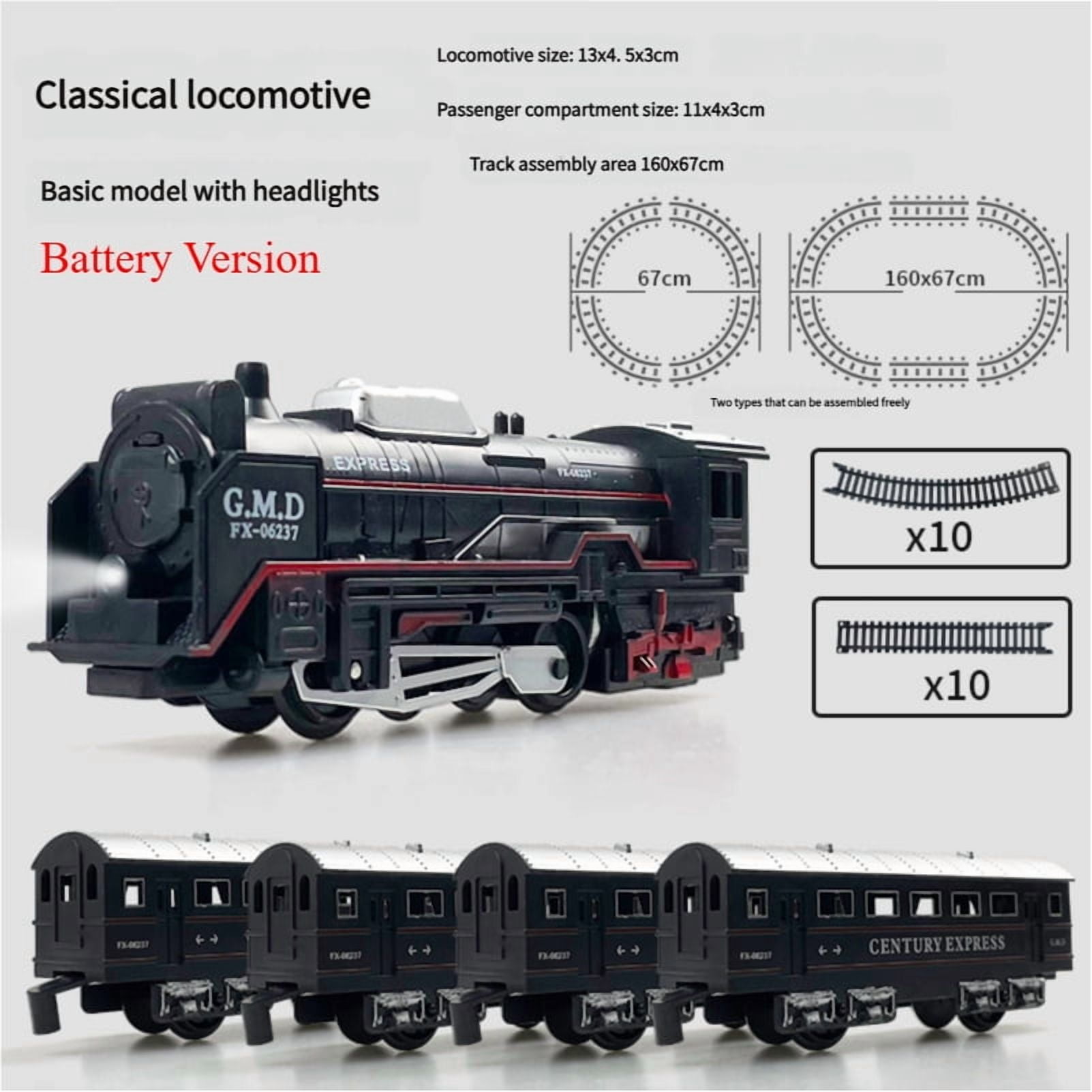 Electric Freight Train Set with Light-Up Tracks, STEM Railway Toy for ...