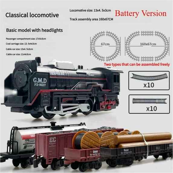 Electric Freight Train Set with Light-Up Tracks, STEM Railway Toy for ...