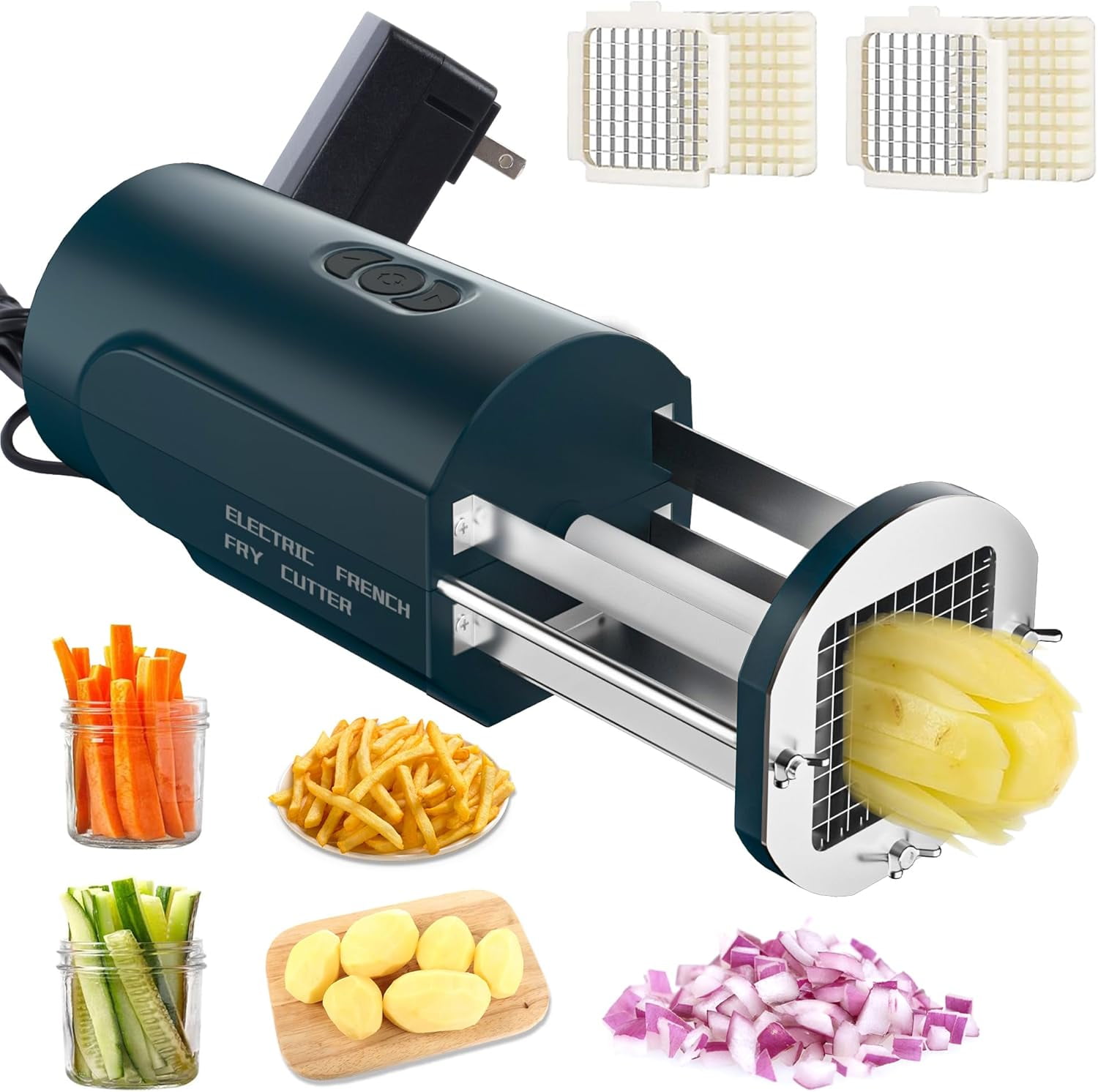Electric French Fry Cutter, Automatic Professional Potato Stainless ...