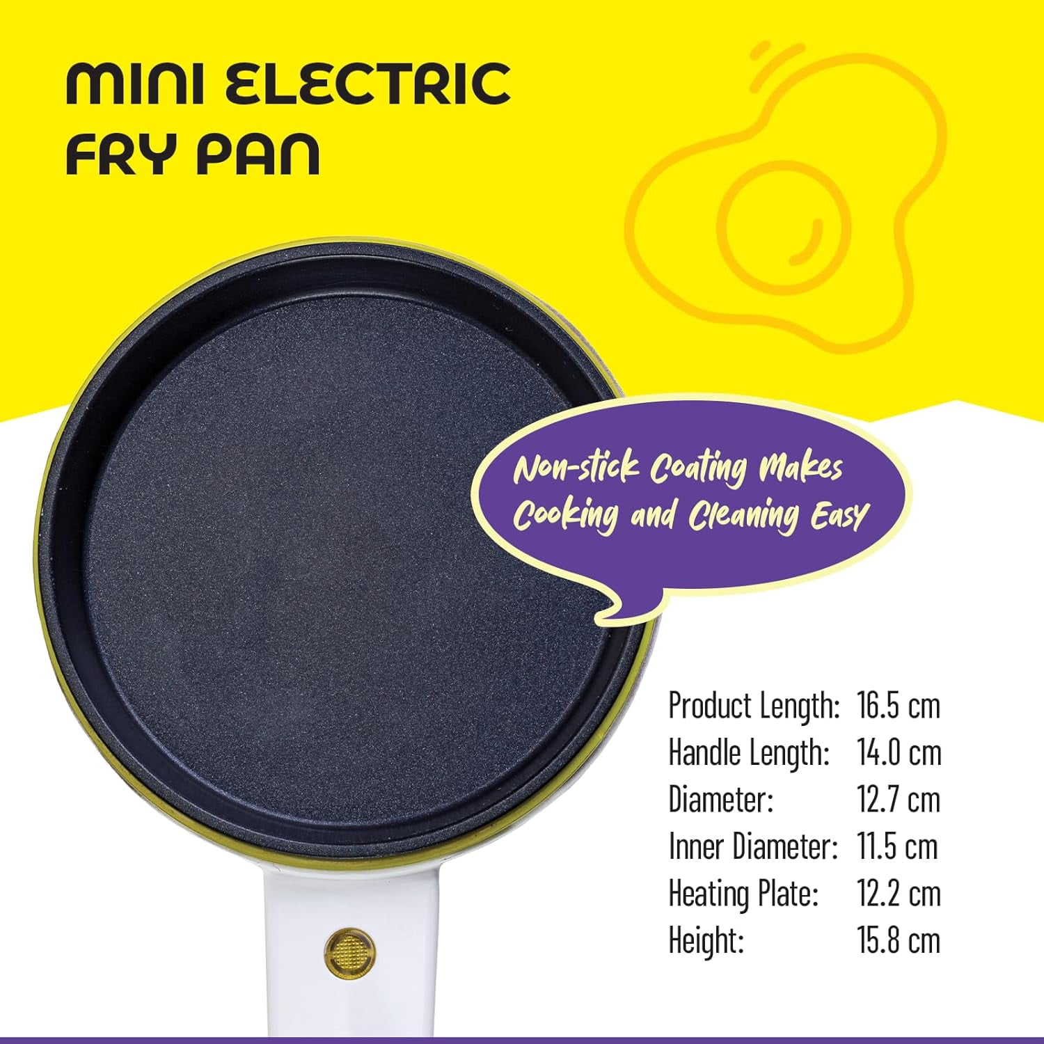Electric Fry Pan – Fun Shape – Non-Stick Coating, Easy to Clean – Great ...