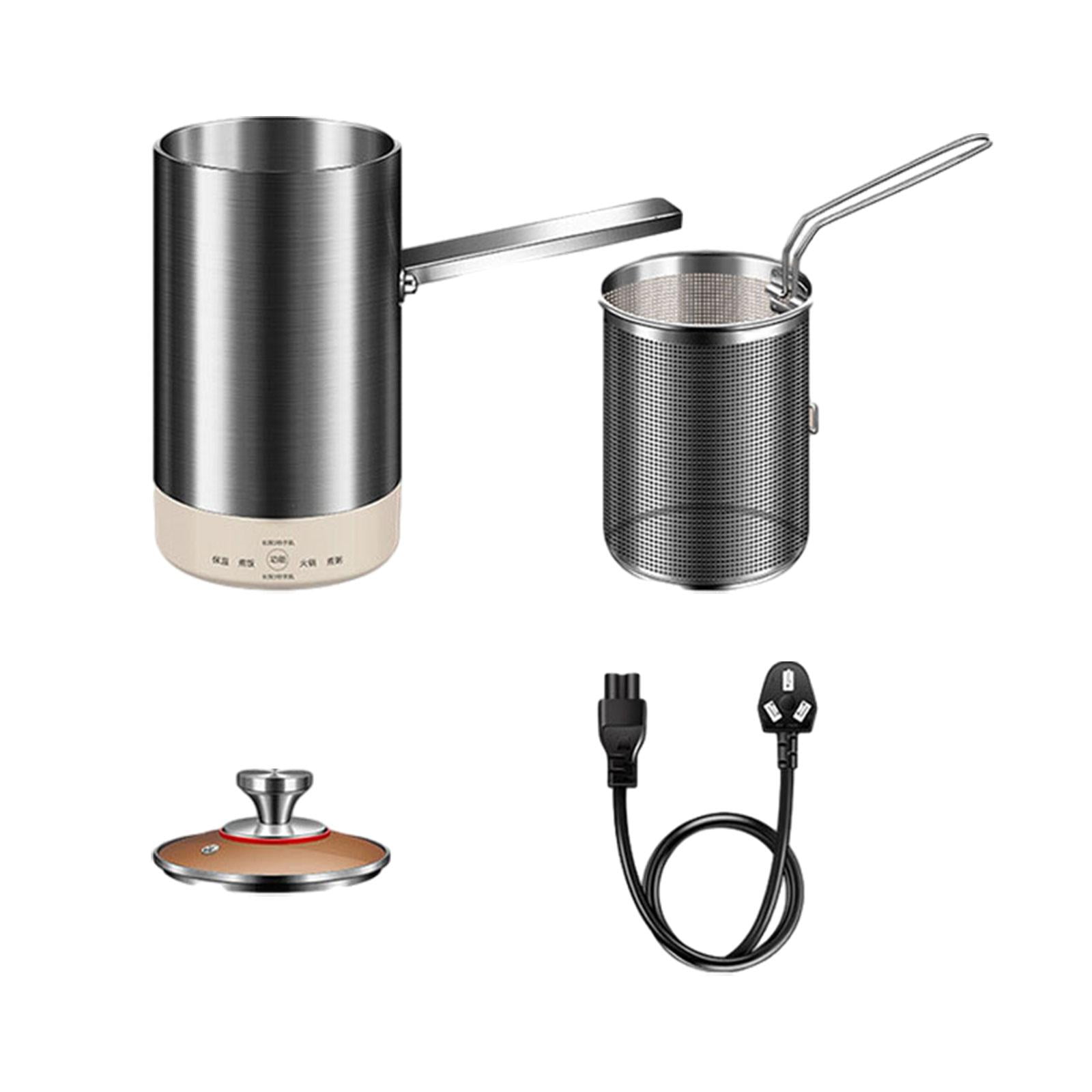 Electric Fryer Boiling Pot with Lid Double Layer Long Handles Deep Fry ...
