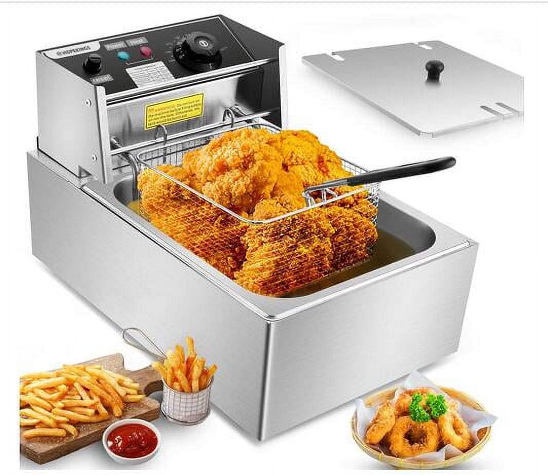 Electric Fryer,Stainless Steel With Removable Oil 6l Fryer With Steel ...
