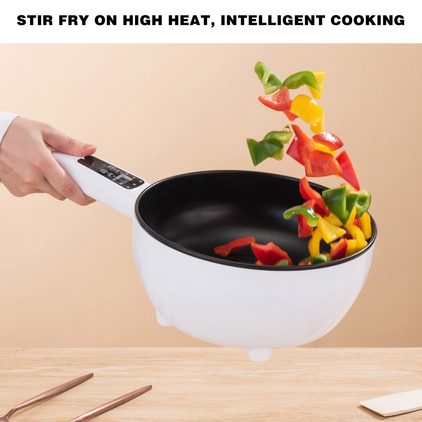 Electric Frying Pan, Multifunctional Portable 1000W Non-Stick Pot for ...