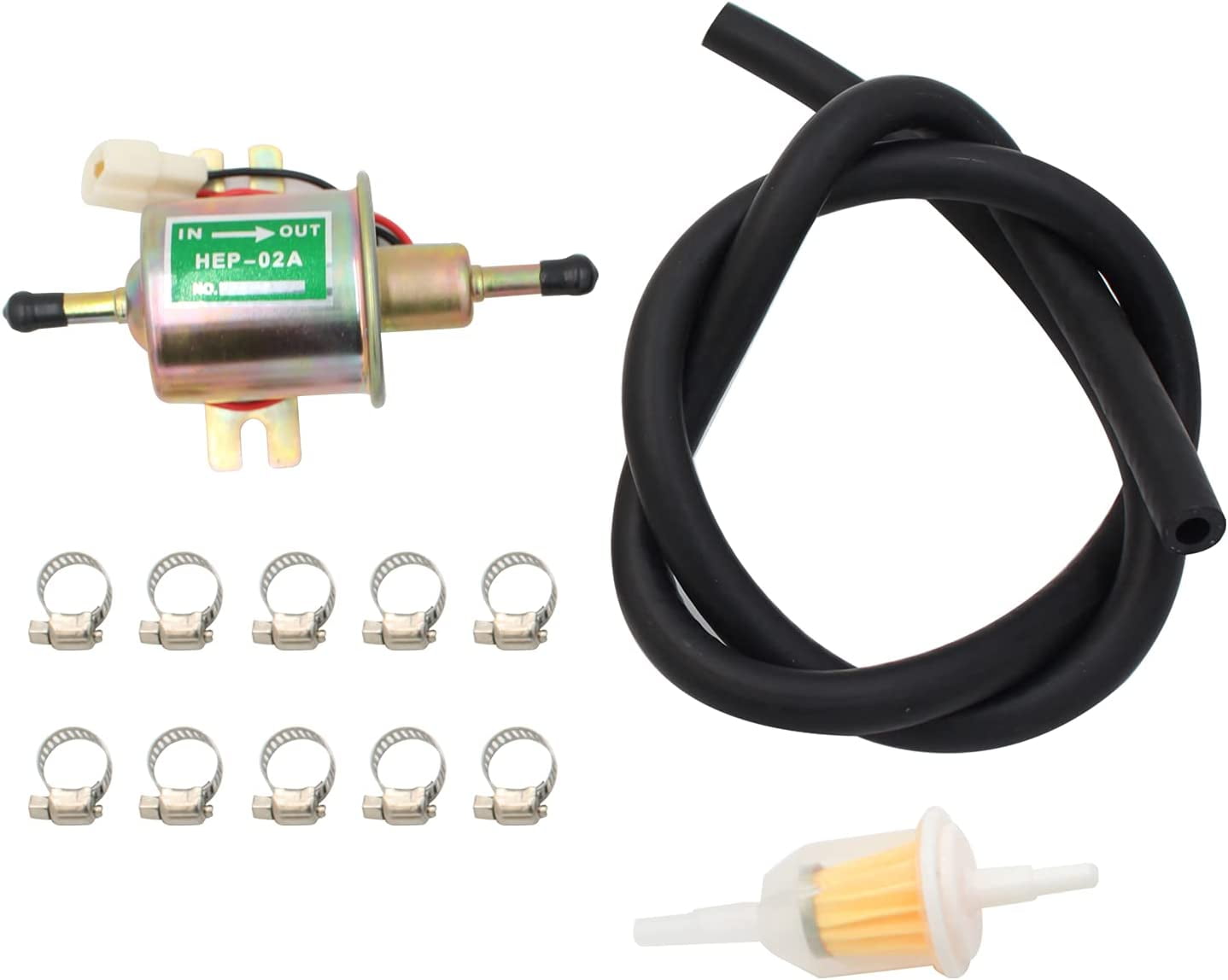 Electric Fuel Pump 12v Universal - Low Pressure 2.5-4 PSI Inline Fuel Pump compatible Lawn Mower ...