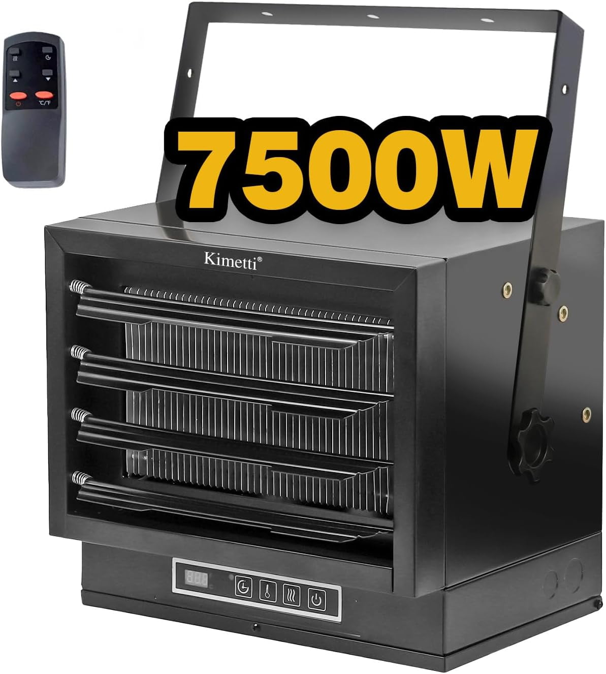 Electric Garage Heater 7500-Watt, 240V Hardwired Shop Heater with Full-Function Remote, Fan ...