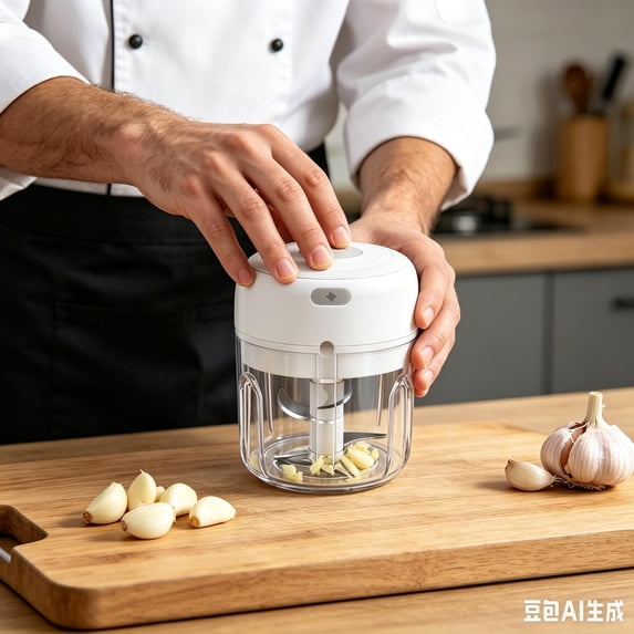 Electric Garlic Chopper, 100ml/250ml Mini Food Processor with 2/3 ...