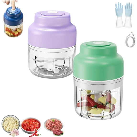 Electric Garlic Chopper, 2026 Upgrade Electric Mini Garlic Chopper Set ...