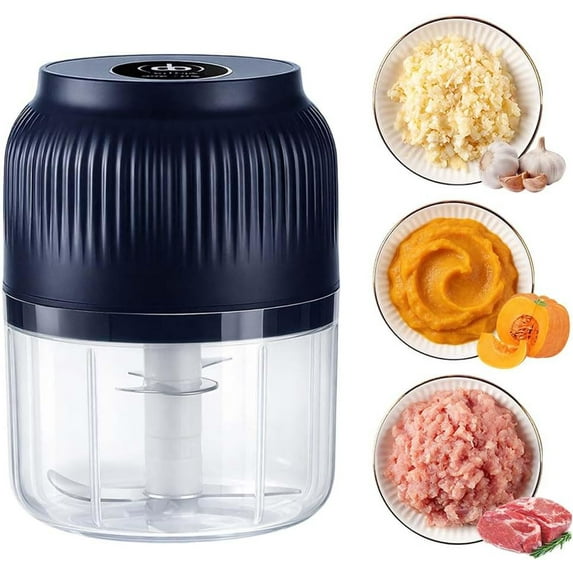 Electric Garlic Chopper, 2026 Upgrade Mini Portable Veggie Cutter, USB ...
