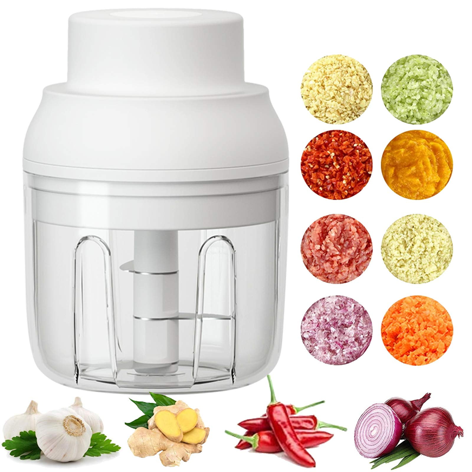 Electric Garlic Chopper, 250ML Vegetable Chopper, Food Chopper, USB ...