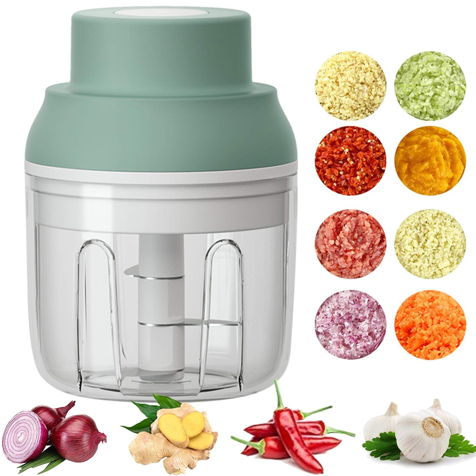 Electric Garlic Chopper, 250ML Vegetable Chopper, Food Chopper, USB Mini Garlic Mincer, Onion ...