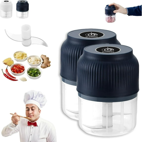 Electric Garlic Chopper, 350ML Portable Cordless USB-Rechargeable ...