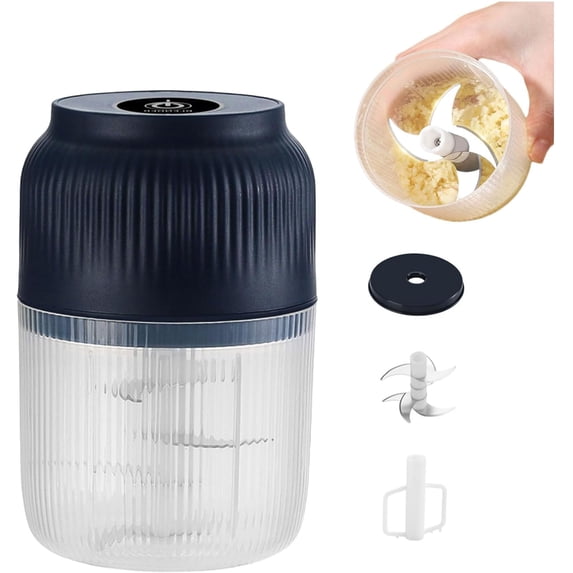 Electric Garlic Chopper,350ml Garlic Mincer Electric with Lid and 6 ...