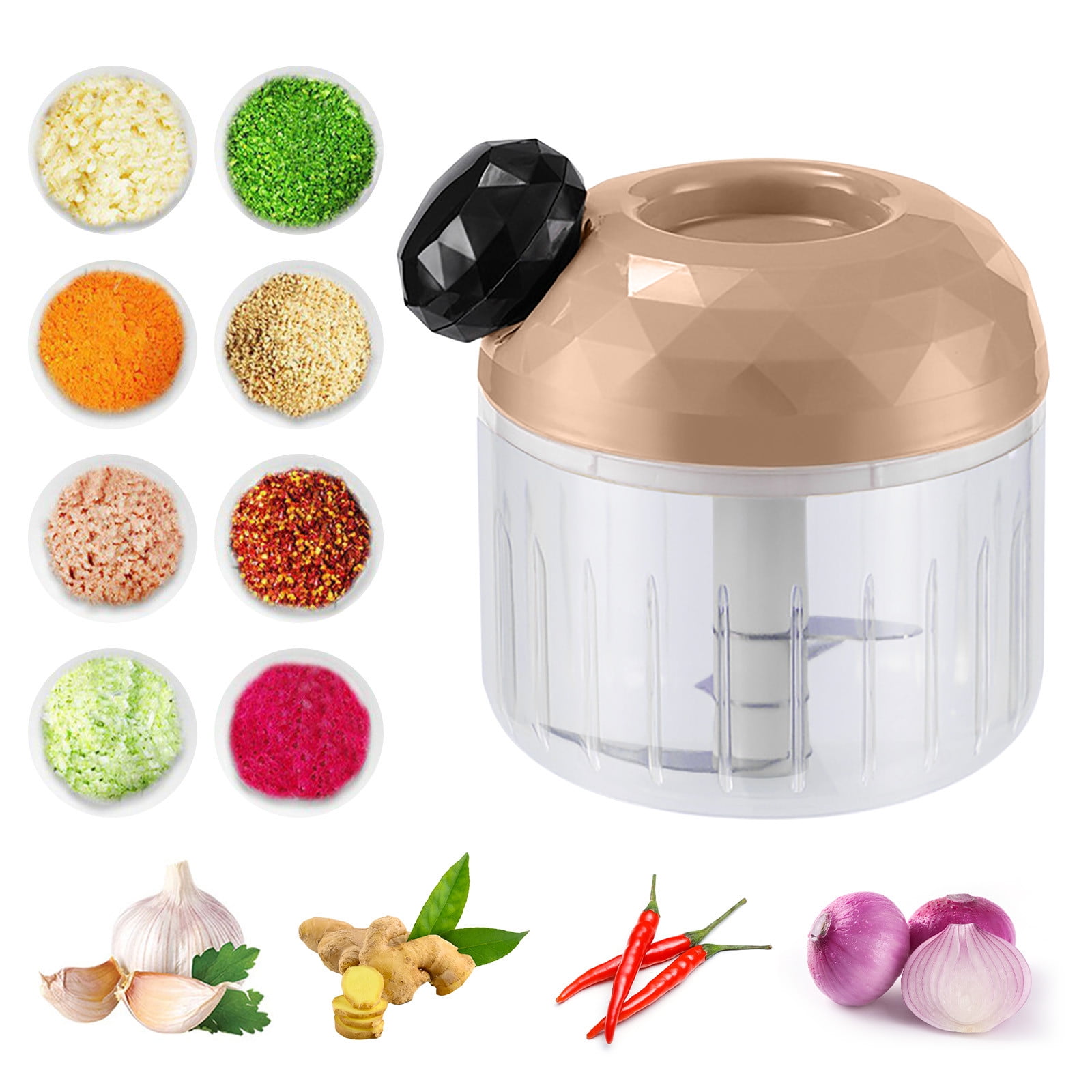 Electric Garlic Chopper,Garlic Grinder 2 in 1 Mini Vegetable Chopper ...