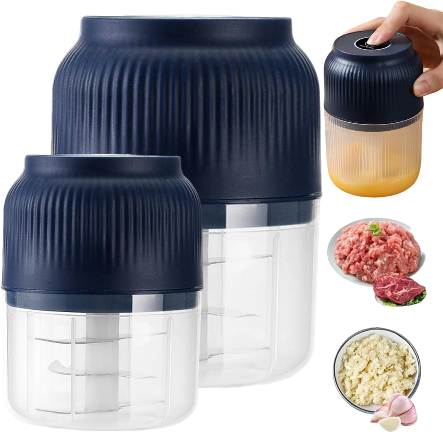 Electric Garlic Chopper, Mini Portable USB Rechargeable Veggie Cutter ...