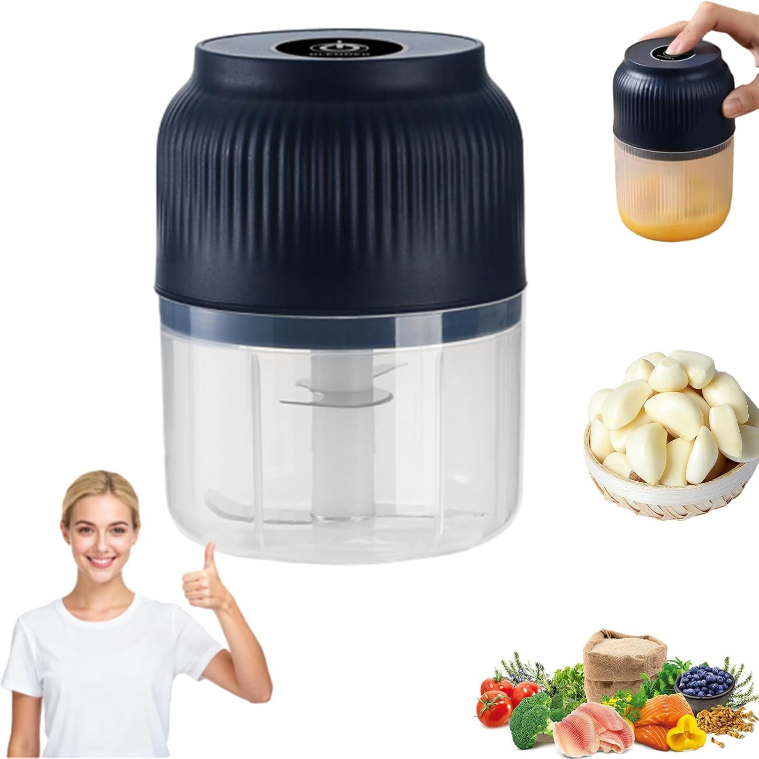 Electric Garlic Chopper,Mini Portable Veggie Chopper, 2025 New Small ...