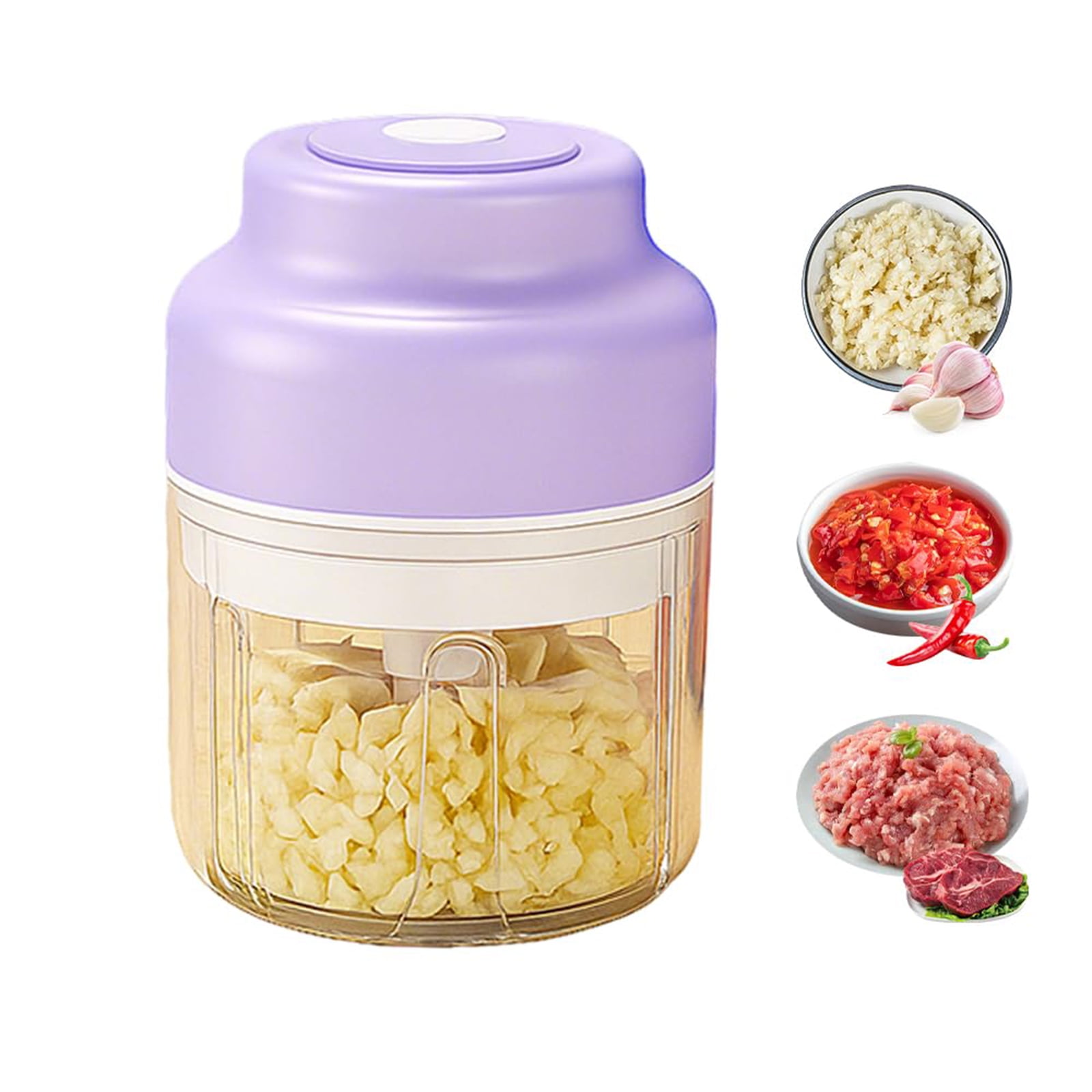 Electric Garlic Chopper,Mini Portable Veggie Choppers,USB Rechargeable ...