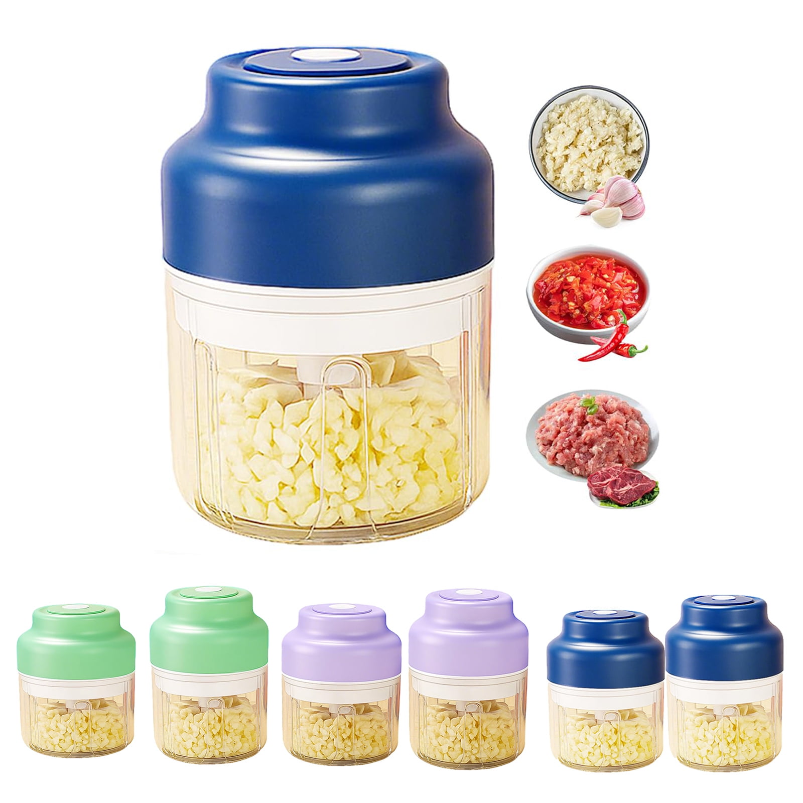 Electric Garlic Chopper,Mini Portable Veggie Choppers,USB Rechargeable ...