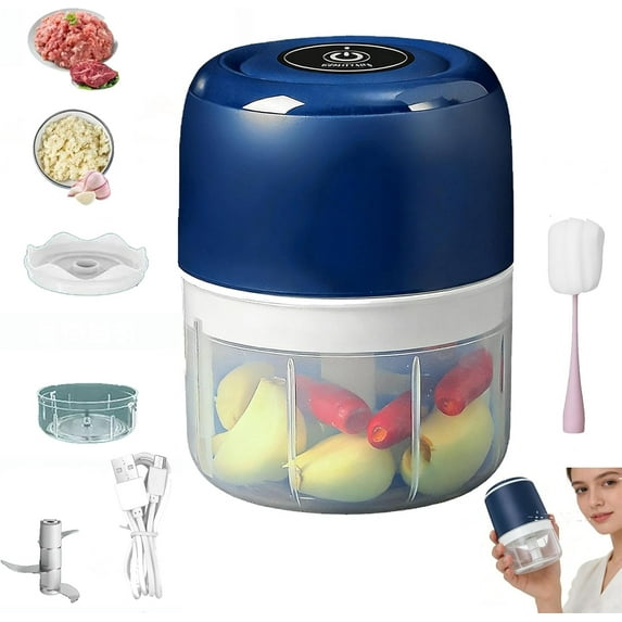 Electric Garlic Chopper, Mini Portable Veggie Cutter, Cordless Portable ...