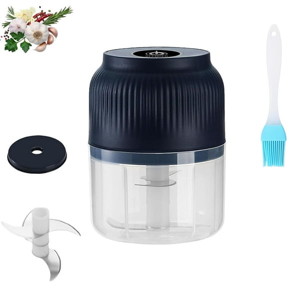 Electric Garlic Chopper, Mini Portable Veggie Cutter, Dicer with 4 ...